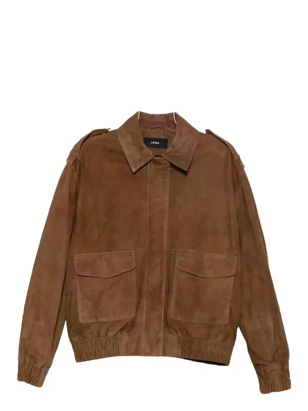 ARMA Suede Jacket With Pockets - Brown