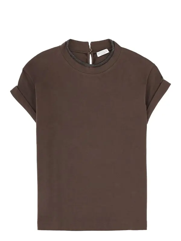 Brunello Cucinelli Cotton Jersey T-shirt - Brown