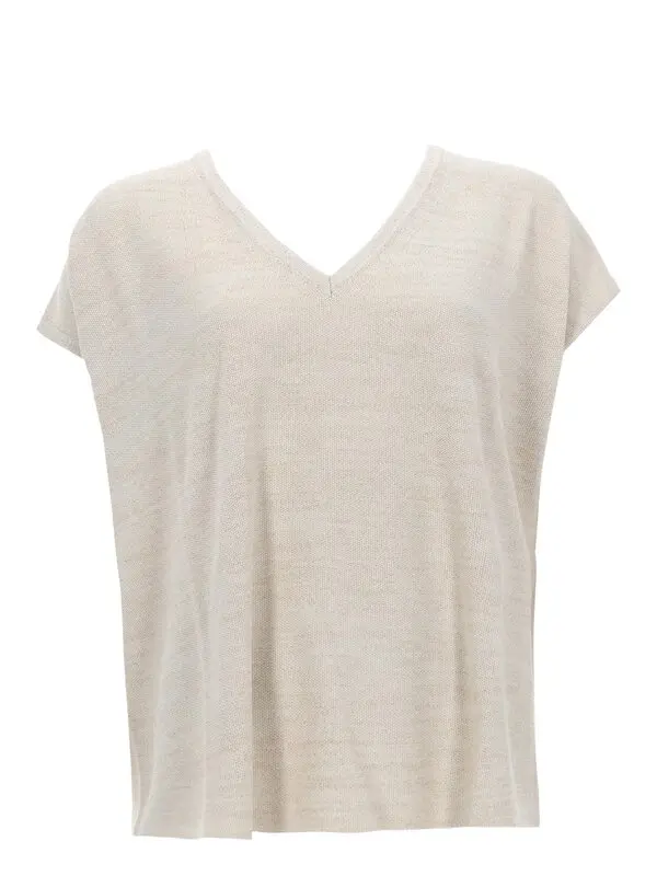 Fabiana Filippi V-neck Top - Beige