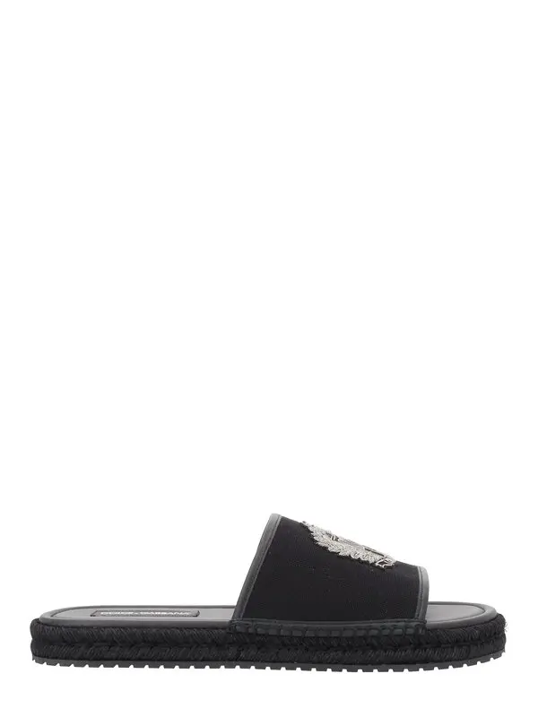 Dolce & Gabbana Logo Espadrille - Black