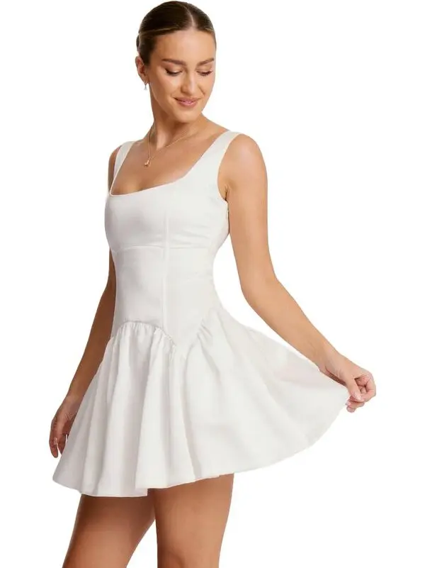 SIX STORIES Sleeveless Mini Skater Dress - White