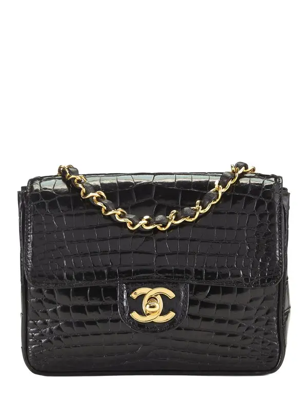 Chanel Crocodile Square Flap - Black