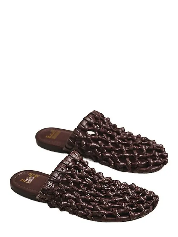 BRONX Ann-aya Woven Mule Flats - Coffee Bean
