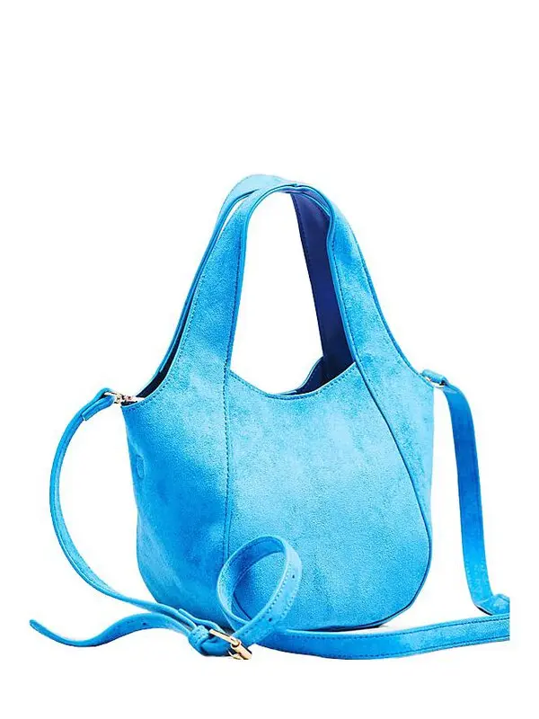 Anthropologie The Sonia Faux Suede Mini Slouchy Tote Bag - Blue