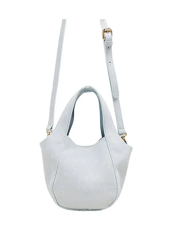 Anthropologie Sonia Faux Suede Mini Slouchy Tote Bag - Light Blue