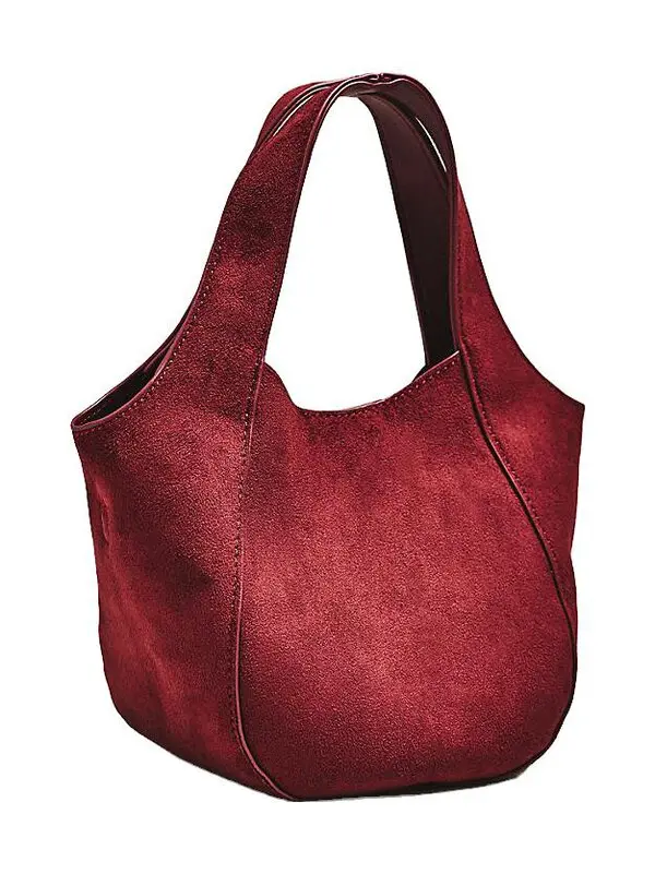 Anthropologie Sonia Faux Suede Mini Slouchy Tote Bag - Wine