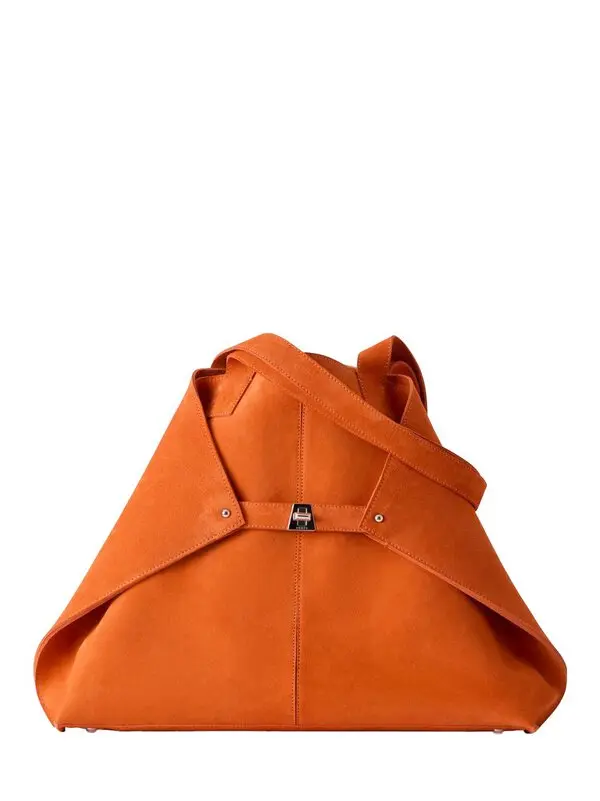 Akris Ai Suede Convertible Tote - Tangerine