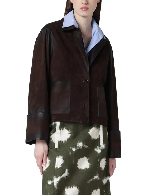 Loewe Délavé-effect Lamb Nappa Jacket - Brown