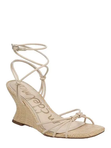 Sam Edelman Daxton Ankle Strap Wedge Sandal - Light Sand