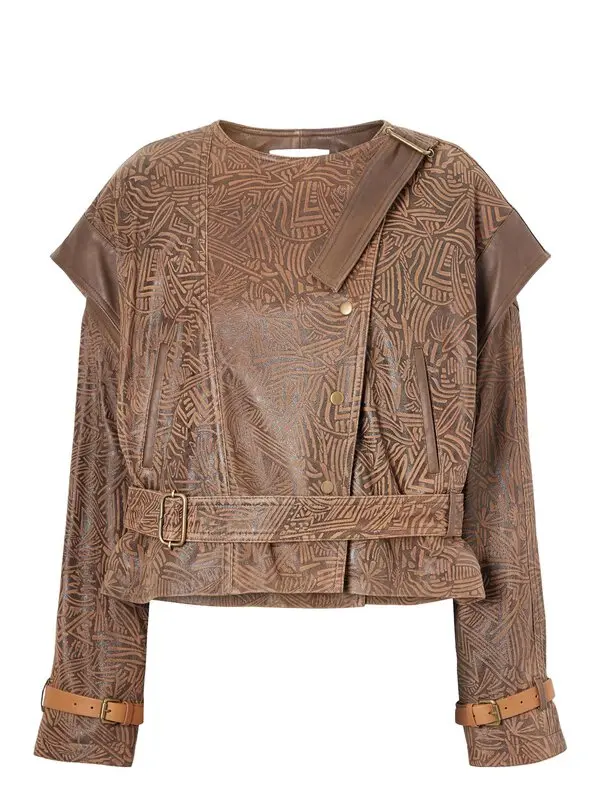 Isabel Marant Belted Leather Jacket - Brown