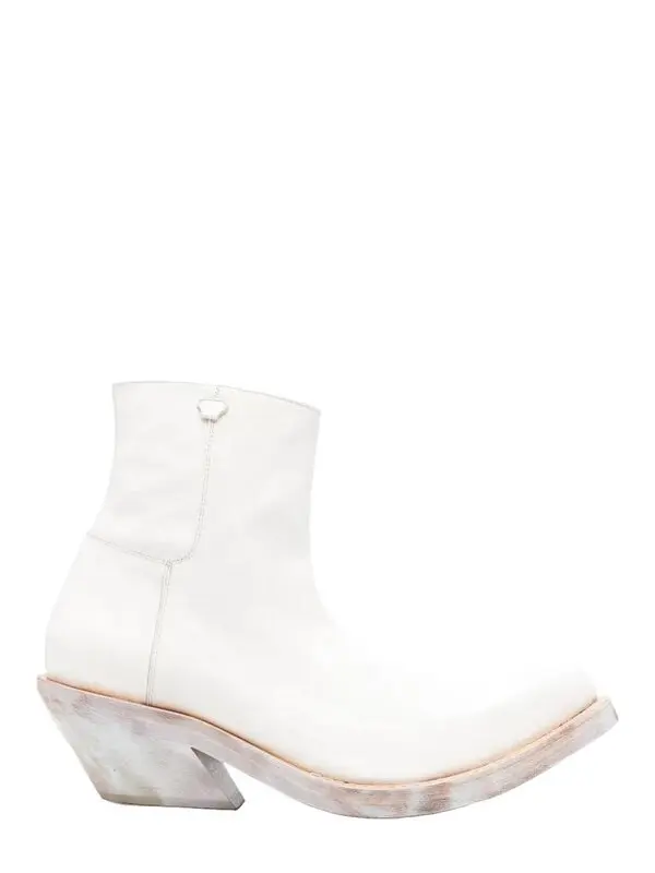 EGONLAB Spike Leather Boots - White