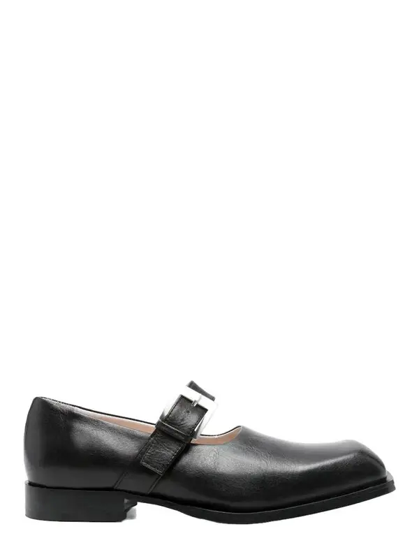 EGONLAB Moran Buckle-strap Leather Loafers - Black