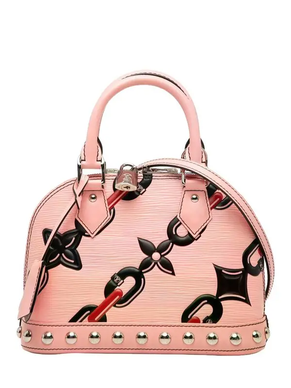 LOUIS VUITTON 2015 Epi Chain Flower Alma Bb Satchel - Pink