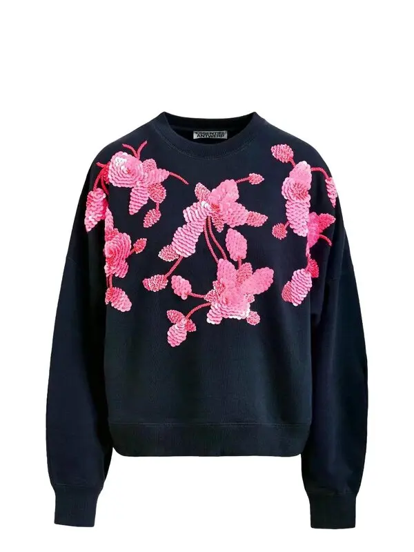 Essentiel Antwerp Floral Sequin-embellished Sweatshirt - Blue