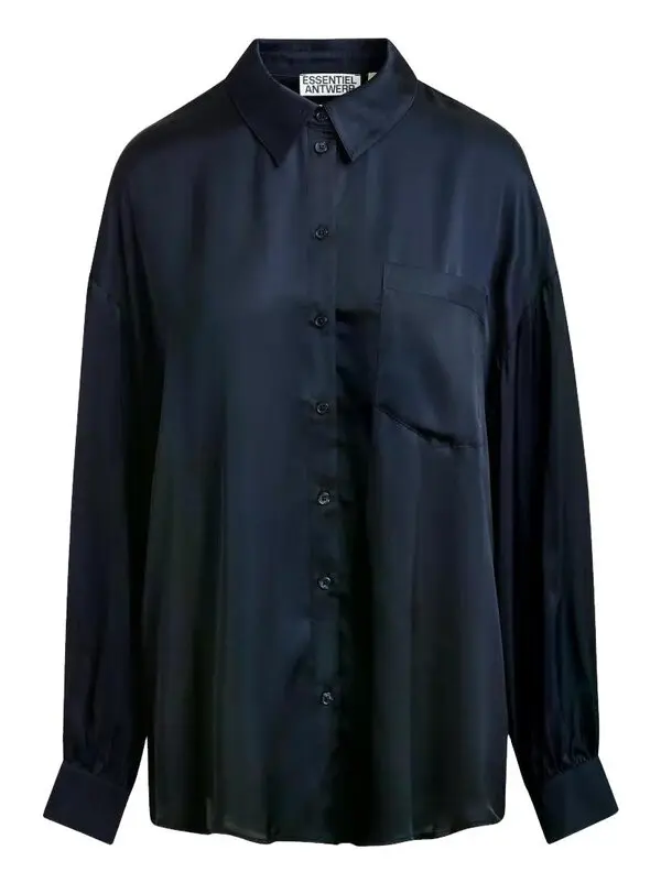 Essentiel Antwerp Ruffle-sleeve Shirt - Blue