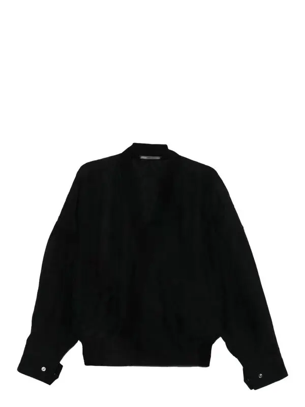 Giorgio Armani Geometric Texture Bomber Jacket - Black