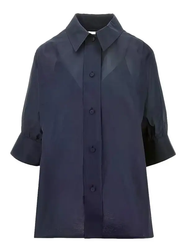 JIL SANDER Organdy Buttoned Shirt - Blue