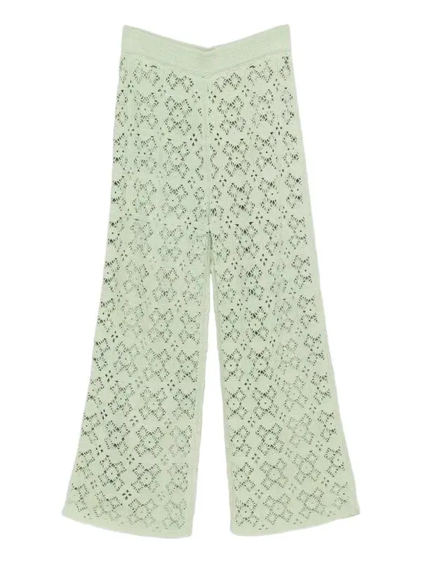 Eric Bompard Crocheted Elasticated-waist Trousers - Green