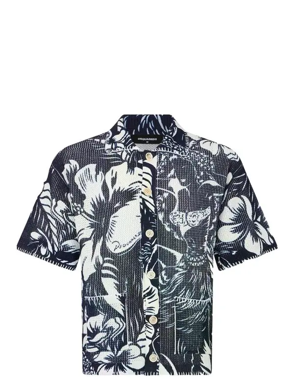 Dsquared2 Dancing Flowers Short-sleeve Shirt - Blue