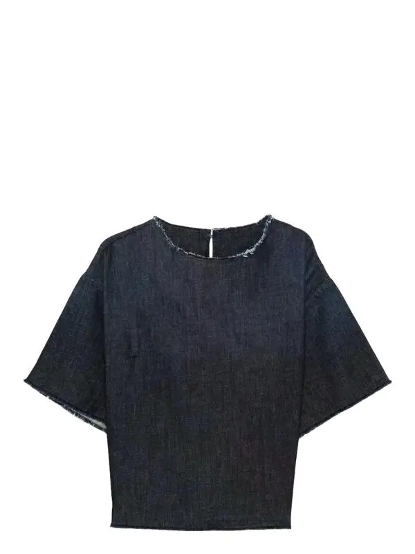 NINE:INTHE:MORNING Rebe Frayed Top - Blue