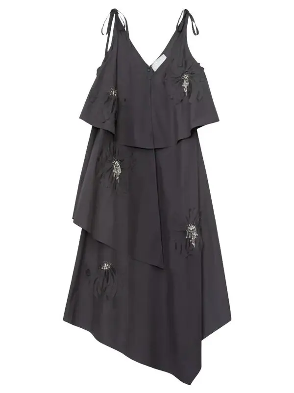 3.1 Phillip Lim Flower Appliqué Layered Dress - Grey