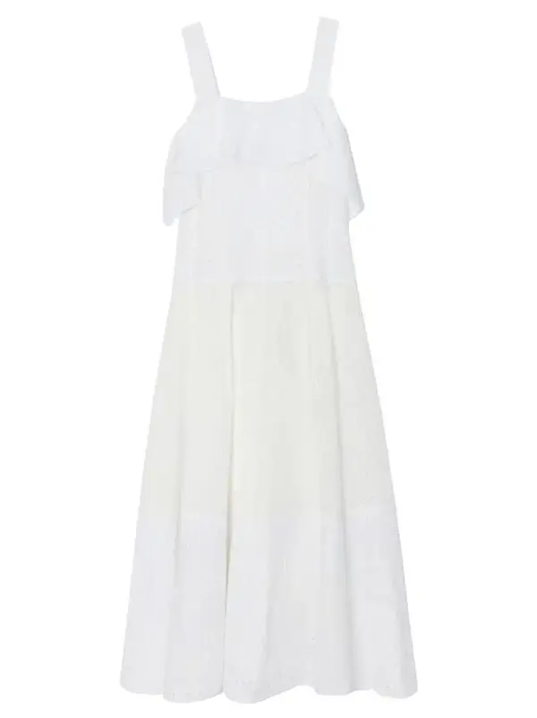 3.1 Phillip Lim Ruffled Panelled Midi Dress - White