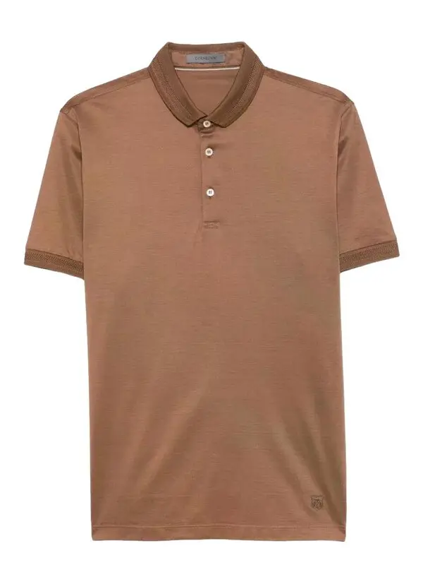Corneliani Button-fastening Short-sleeve Polo Shirt - Brown