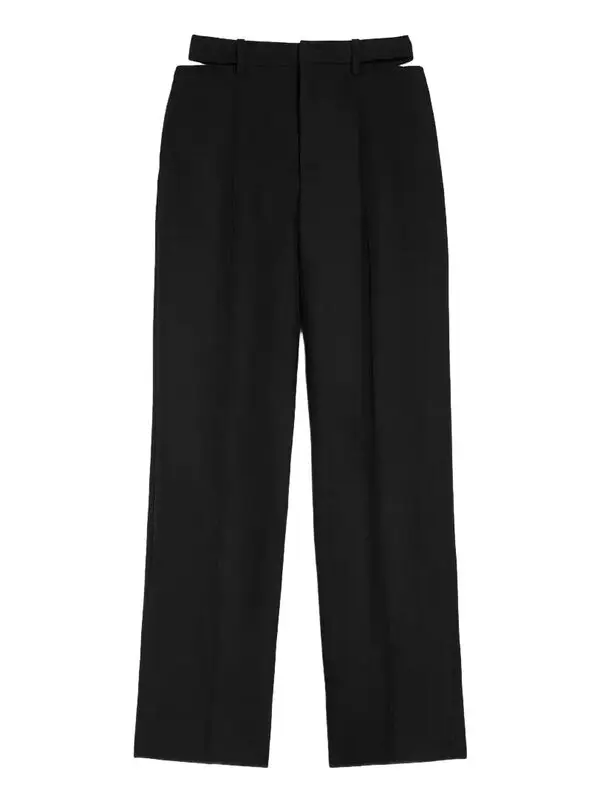 JIL SANDER Cut-out Wool Blend Trousers - Black
