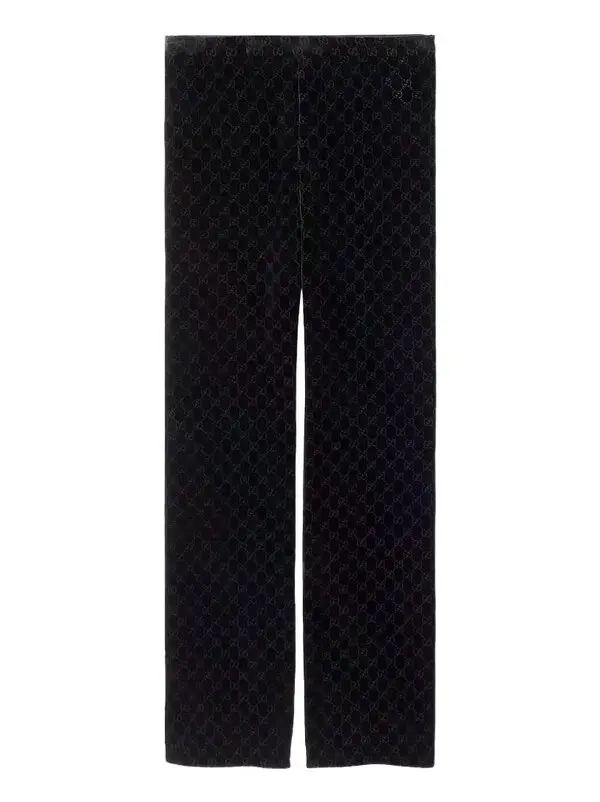 Gucci Gg Patterned Trousers - Black