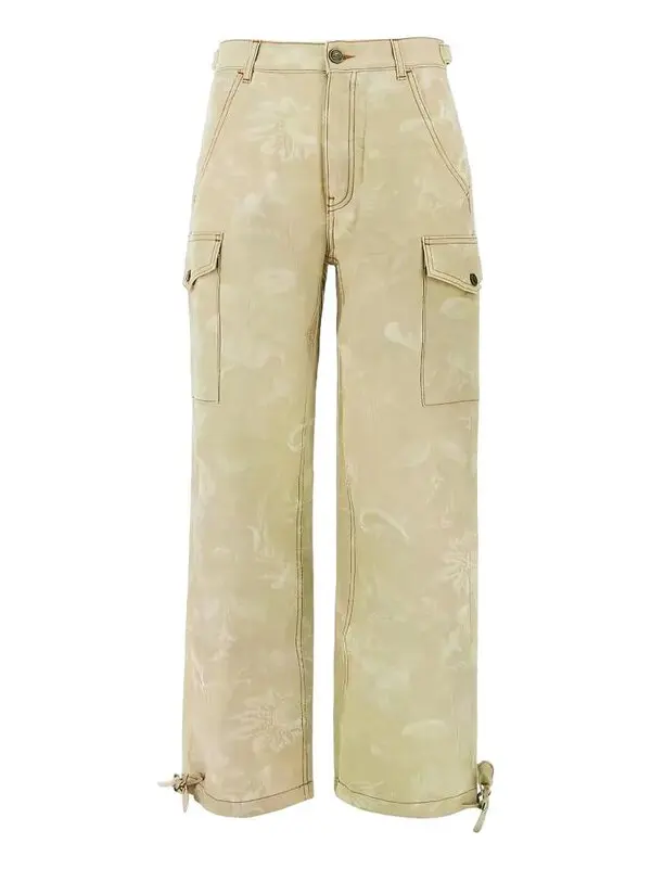 Etro Floral Jacquard Canvas Cargo Trousers - Neutrals