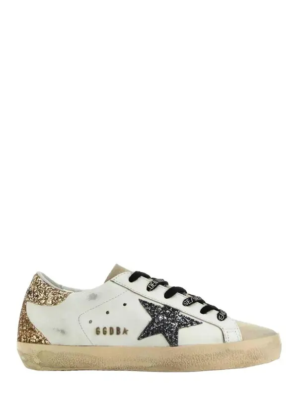 GOLDEN GOOSE Super-star Glitter-embellished Sneakers - Neutrals