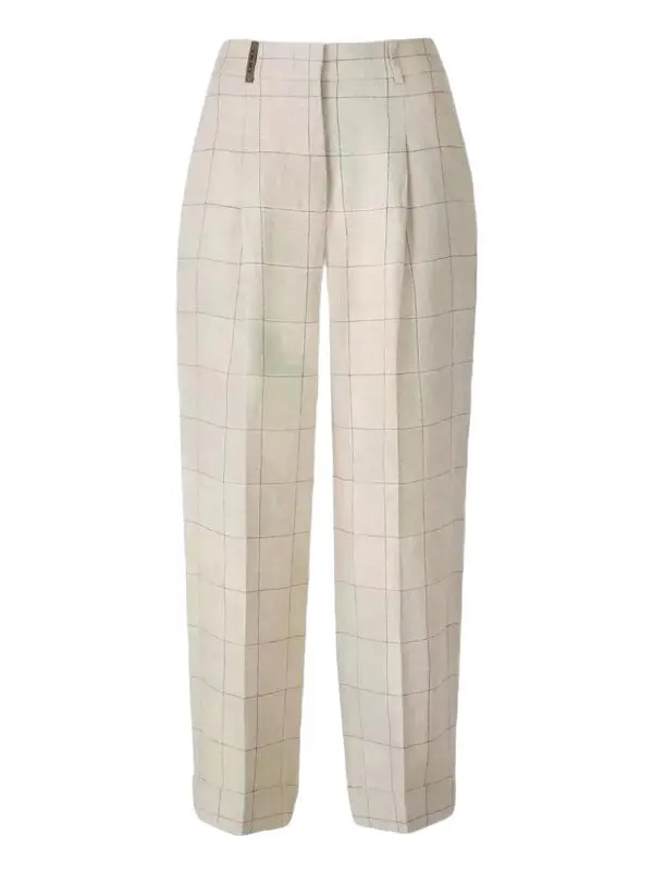 Peserico Check-pattern Trousers - Neutrals