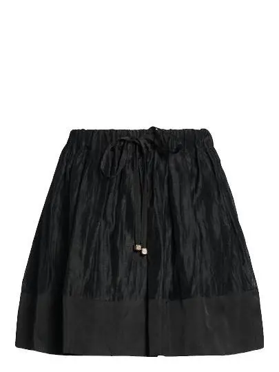 Sandro Mini Flared Skirt With Satin Trims - Black