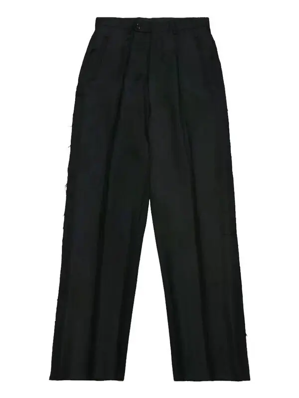 PAURA Troy Frayed Trousers - Black