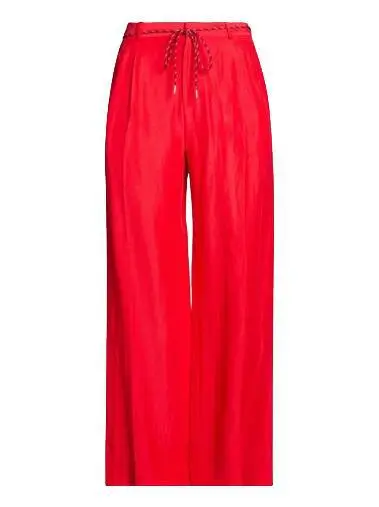 Sandro Wide-leg Viscose Linen Pants - Red