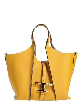 TOD'S Leather Shopper Bag - Yellow