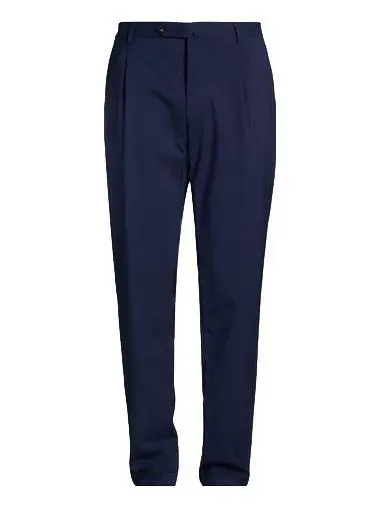 PAOLONI Tapered Wool-blend Trousers - Navy