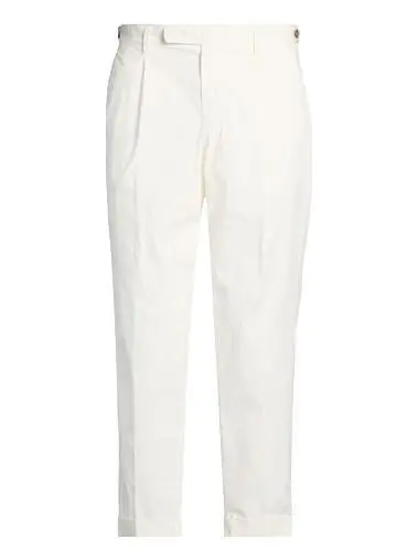 PAOLONI Pants Size Cotton, Elastane - Off White