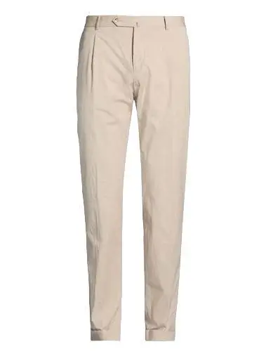 PAOLONI Cotton-elastane Tapered Pants - Beige