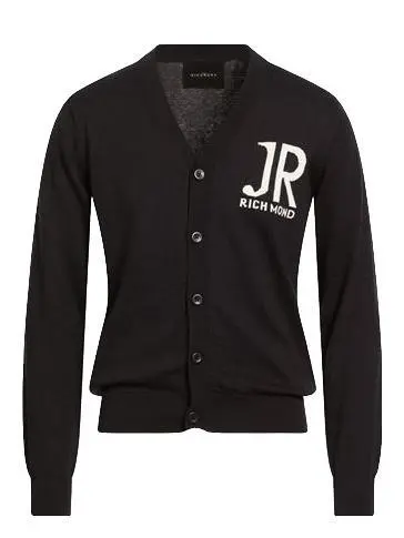 John Richmond Cotton And Merino Wool Cardigan - Black