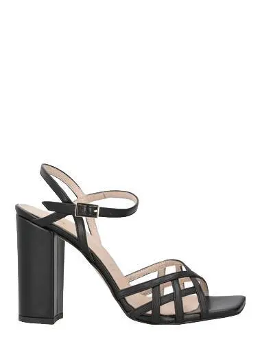 DIVINE FOLLIE Leather Sandals - Black