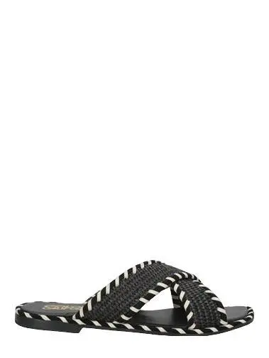 COLORS OF CALIFORNIA Criss-cross Raffia Sandals - Black
