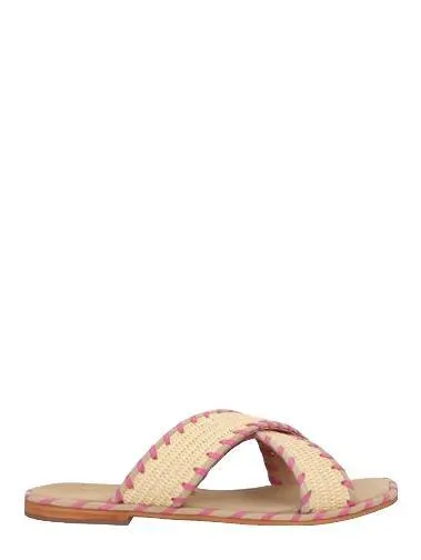 COLORS OF CALIFORNIA Raffia Criss-cross Sandals - Ivory