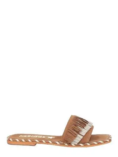 COLORS OF CALIFORNIA Monoband Fringe Sandal - Beige