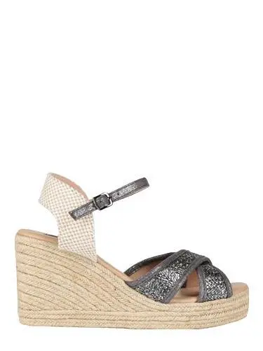 COLORS OF CALIFORNIA Jute Wedge Espadrilles - Grey