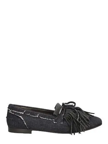 Brunello Cucinelli Loafers With Fringe Appliqués - Navy