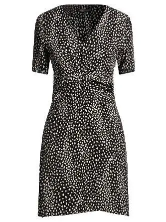 Maje Mini Leopard-print Flared Dress - Black