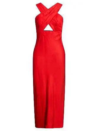 Sandro Flared Maxi Dress - Red