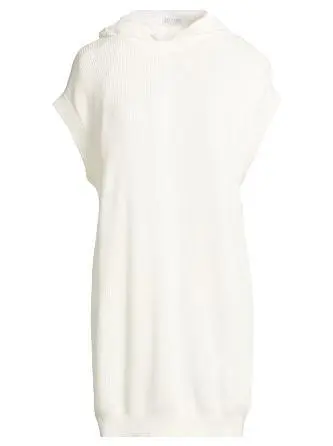 Brunello Cucinelli Mini Dress With Detachable Hood - White