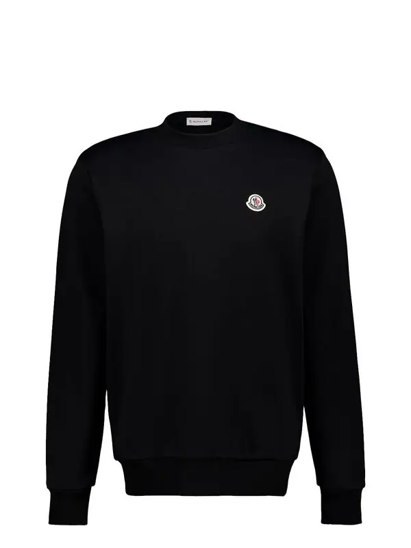 Moncler Logo Patch Cotton Sweatshirt - Black